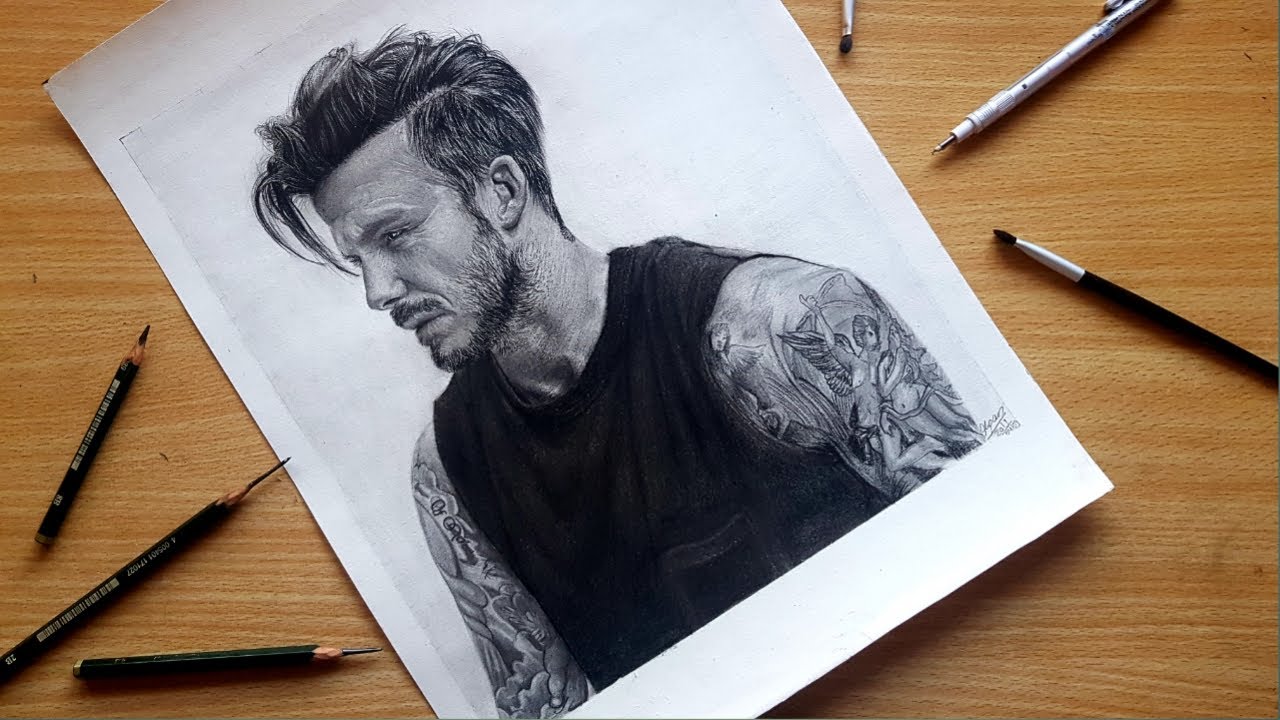 Drawing david beckham | hyper realistic image | kripan art - YouTube