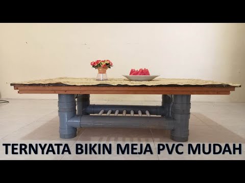 Cara membuat meja minimalis dari pipa paralon/PVC II Persiapan lebaran ...