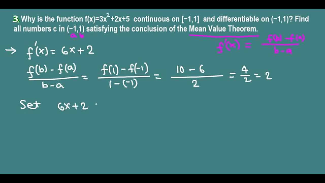 The Mean Value Problem - YouTube