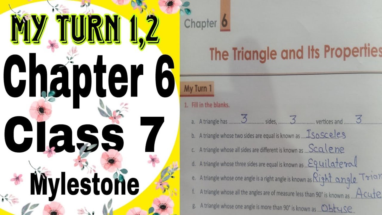 Triangles and its properties class 7//Practicebook solution /My turn 1 ...