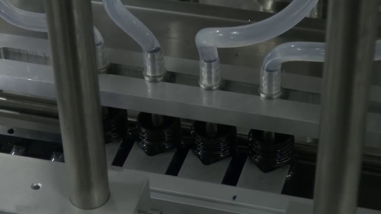 10ml-5l 6 head automatic desktop accurate liquid filling machine - YouTube