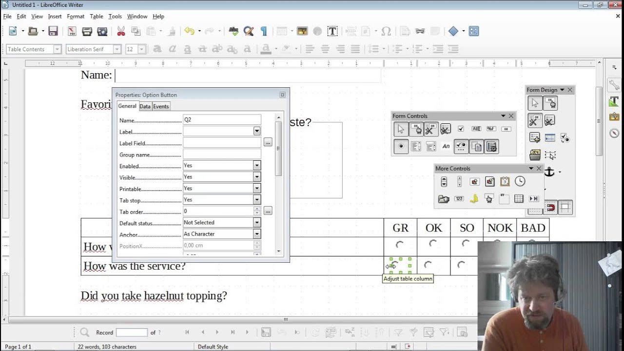 Creating a fillable PDF form using LibreOffice Writer - YouTube