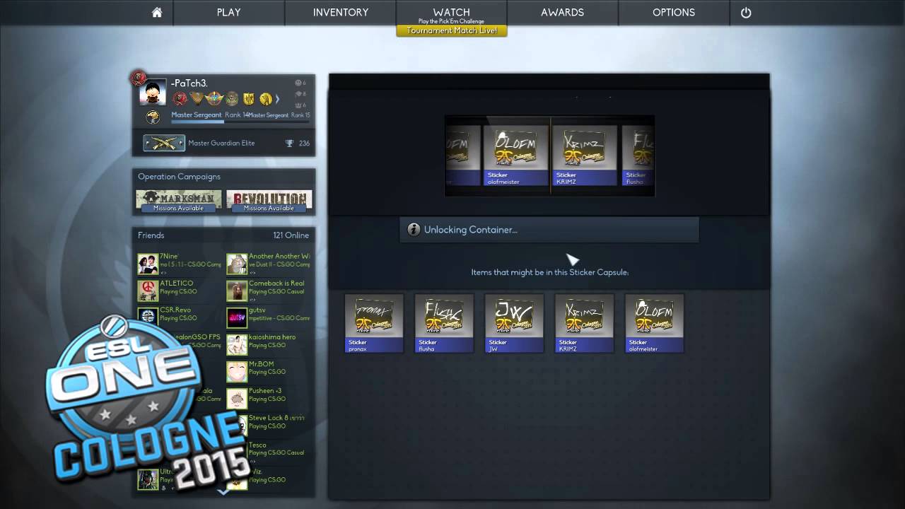 CSGO - ESL COLOGNE 2015 Sticker Opening. - YouTube