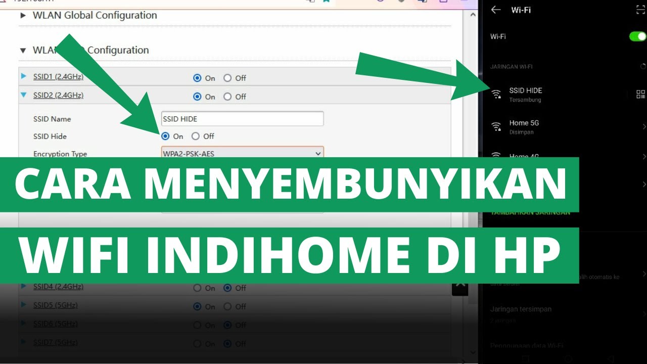 CARA MENYEMBUNYIKAN SSID DAN NAMA WIFI DI ANDROID DAN LAPTOP - YouTube