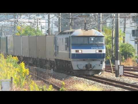 JR貨物 EF210-111号機（新鶴見）＋コキ26両 貨物列車1051レ 2023.11.03 - YouTube