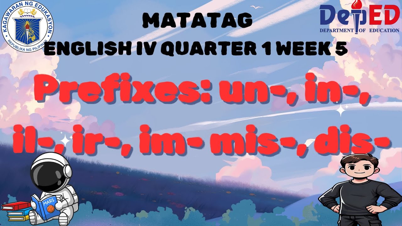 Matatag English 4 Quarter 1 Week 5 Prefixes: un-, in-, il-, ir-, im ...