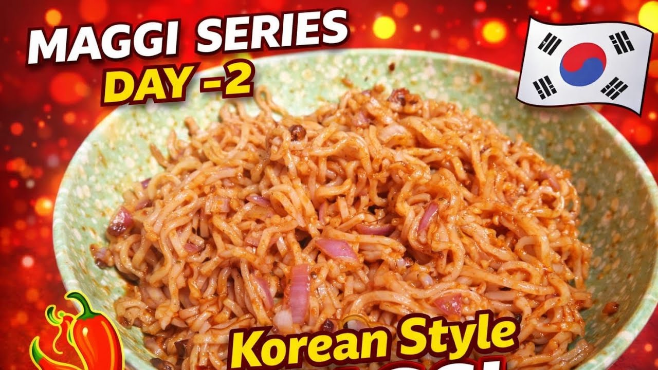 Korean Spicy Maggi Recipe 🌶️🧀 | Trendy Maggi Series Day 2 - YouTube