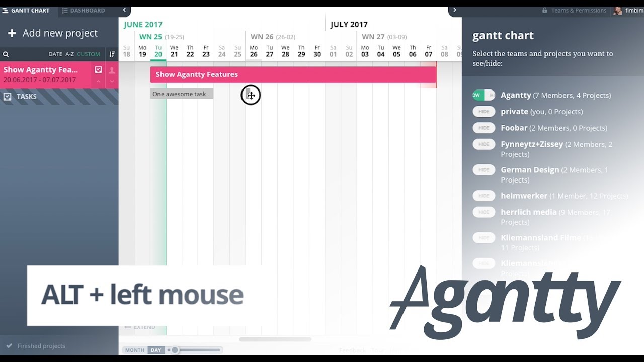 highspeed draw task / paint task into gantt chart | Agantty - YouTube
