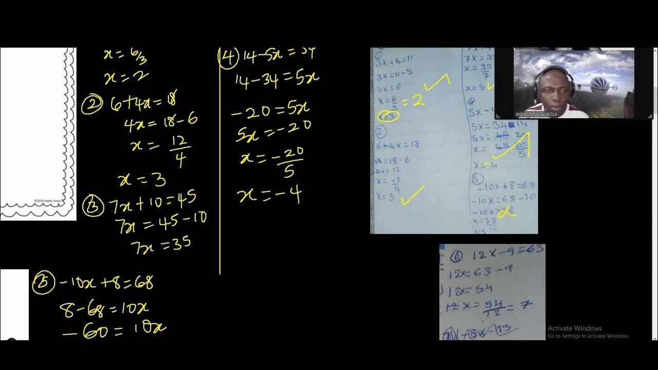 GRADE 4 SOLVING EQUATIONS - YouTube