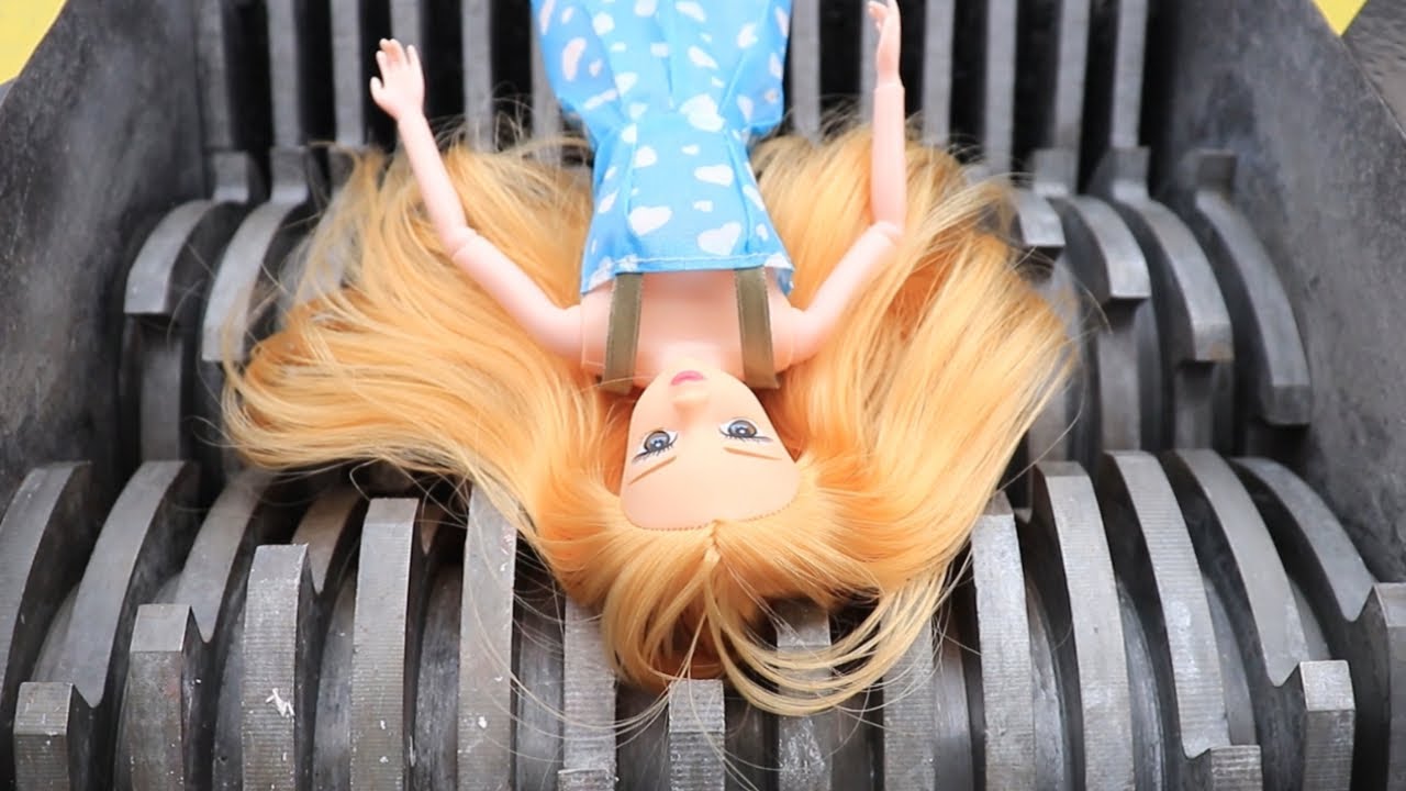 shredder VS Shredding barbie doll Amazing video#12 curious baby - YouTube