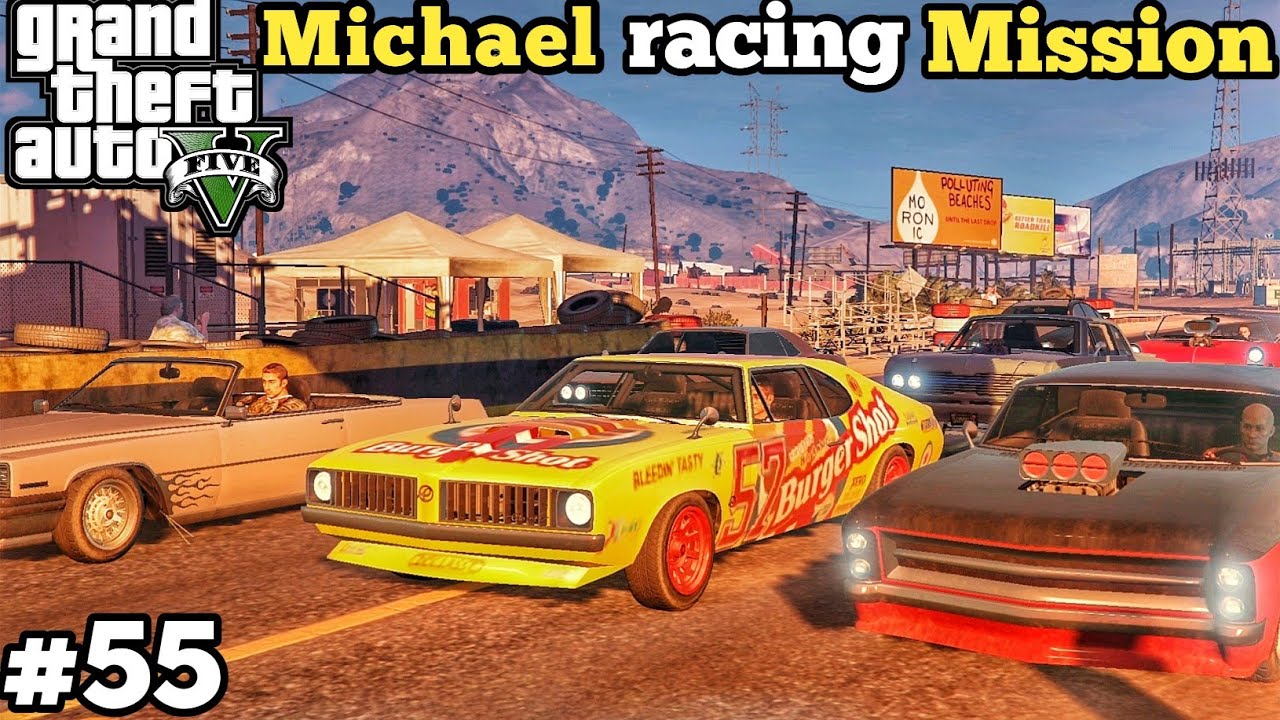 GTA 5 | Michael car racing | gangster mission | GTA 5 episode #55 - YouTube