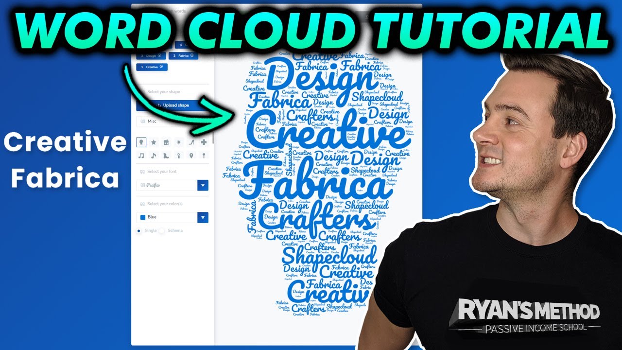 Word Cloud Design Tutorial (w/ Creative Fabrica Shapecloud Tool) - YouTube