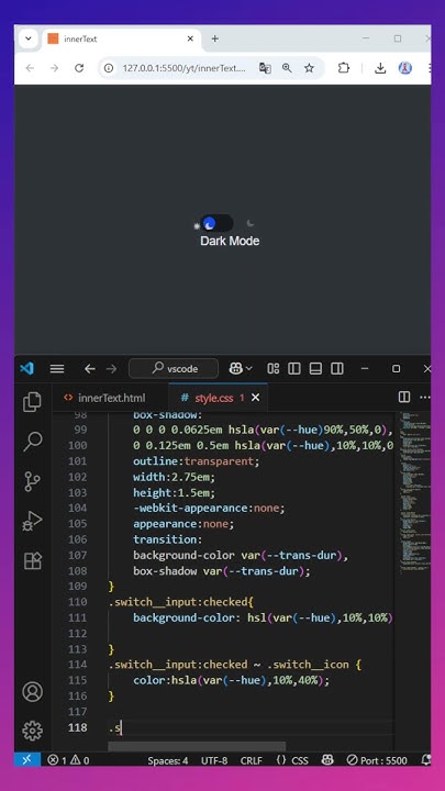 Dark/Light Rolling Theme Switch | HTML CSS | #html #css #webdevelopment - YouTube