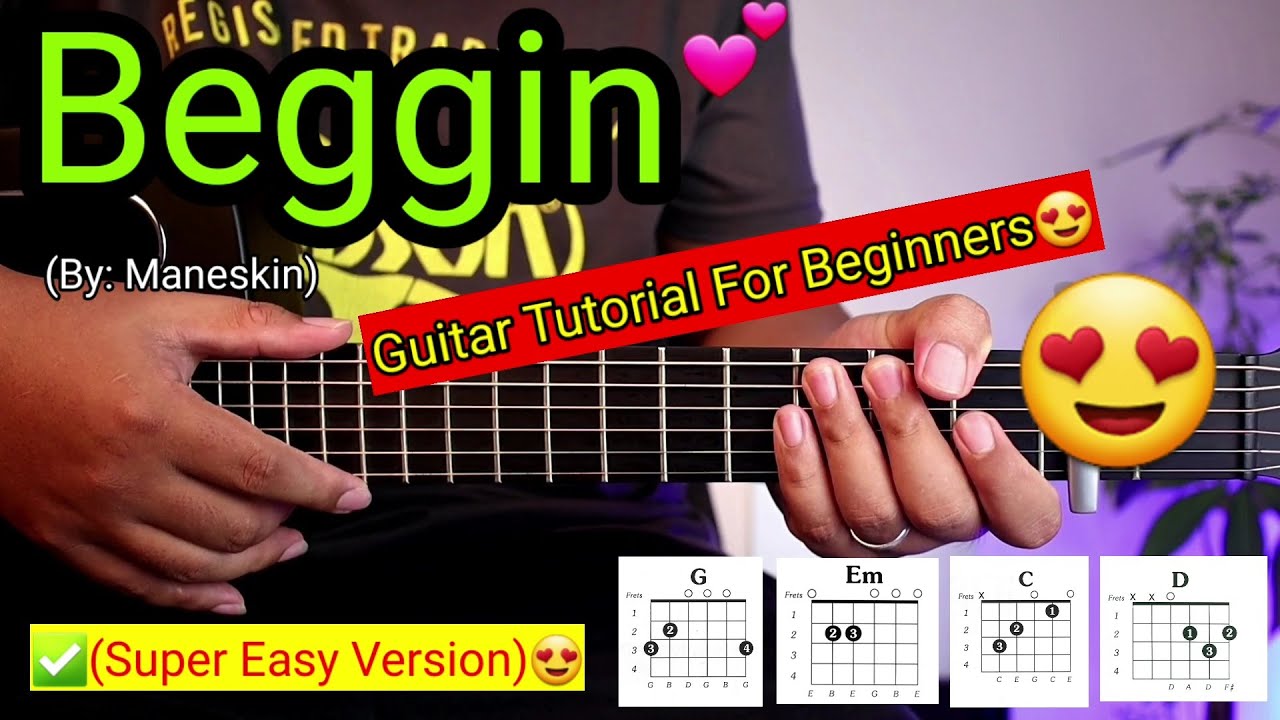 Beggin - Maneskin (Super Easy Chords)😍 | 4 Chords Only!!! | Guitar ...