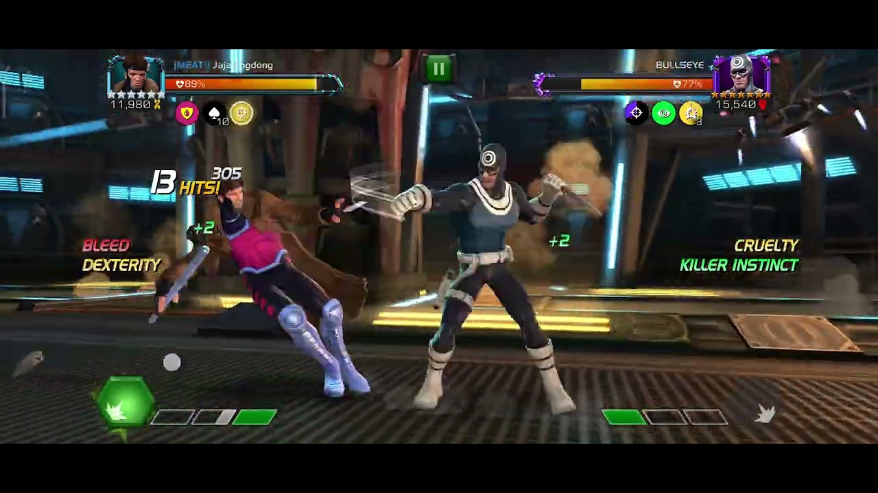 6r1 Gambit Vs 7r1 Bullseye (practice mode) #mcoc - YouTube