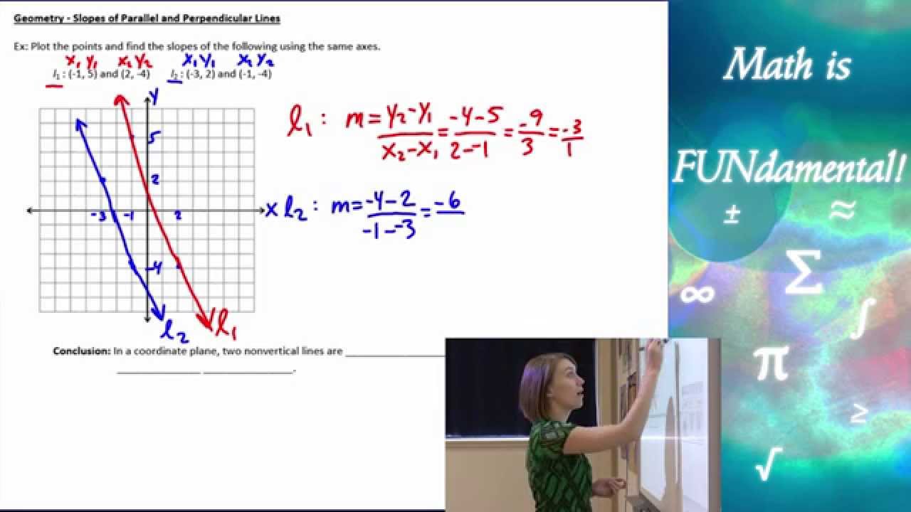 3.8 Geometry - Slopes of Parallel and Perpendicular Lines - YouTube