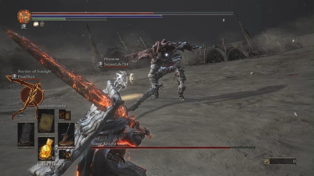Slave Knight Gael boss battle - DARK SOULS III: The Fire Fades Edition ...