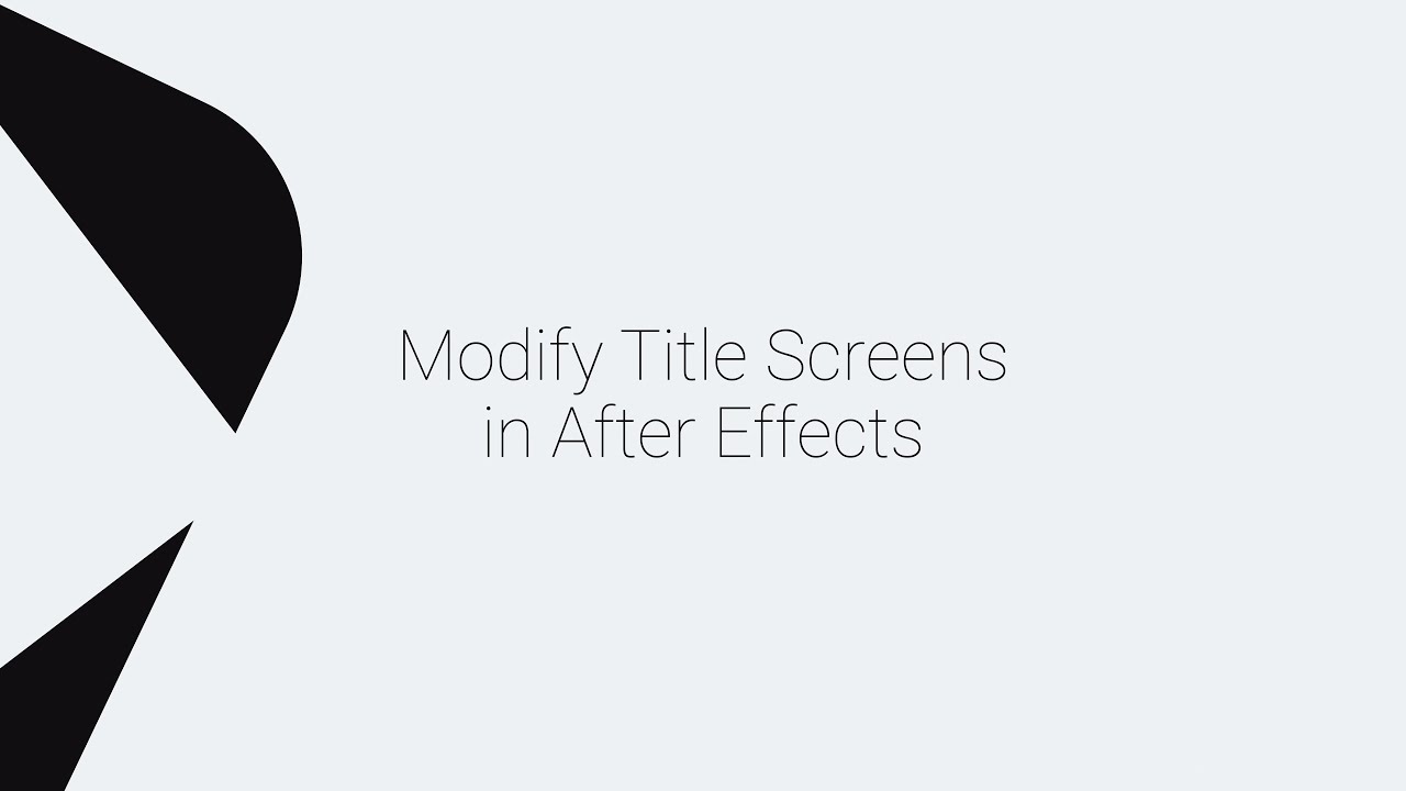 Modify Title Screens in After Effects | Shift Worship - YouTube