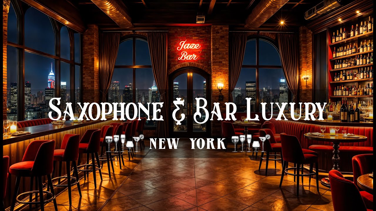 Luxury Bar In New York 🎷 Instrumental Jazz Saxophone Music ⭐ Gentle ...