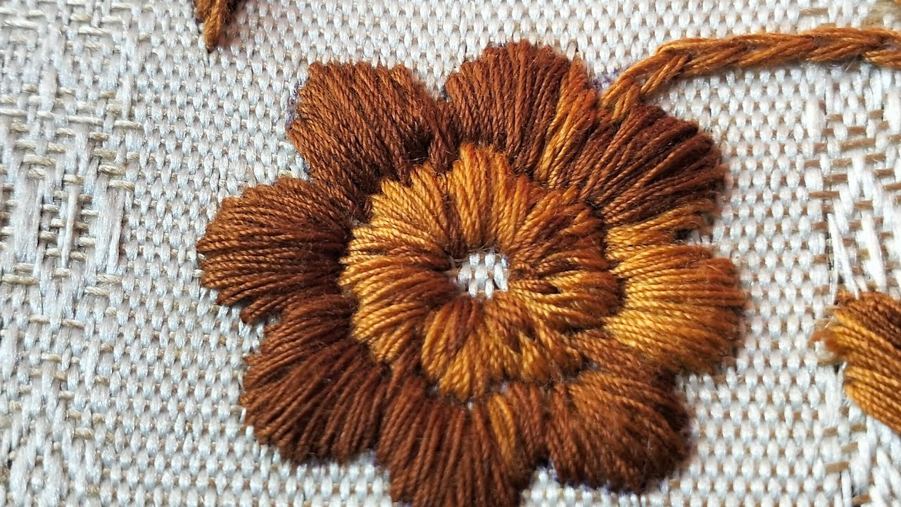 Creative hand embroidery simple 🌼flower design - YouTube