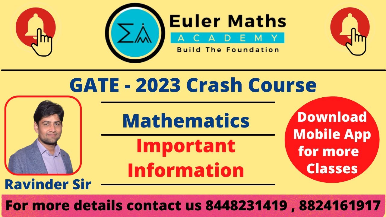 GATE-2023 | Crash Course | Mathematics | Important Information - YouTube
