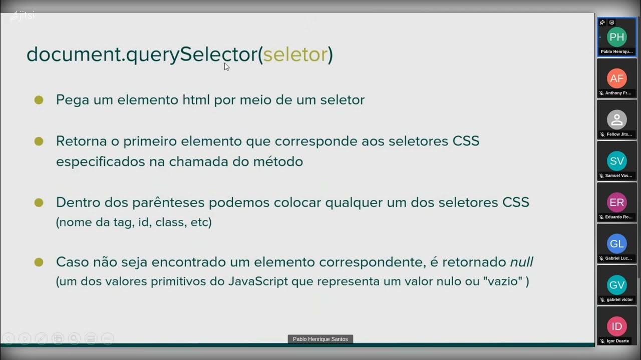 Programação Web fundamental - Aula sobre integração do Java Script ...