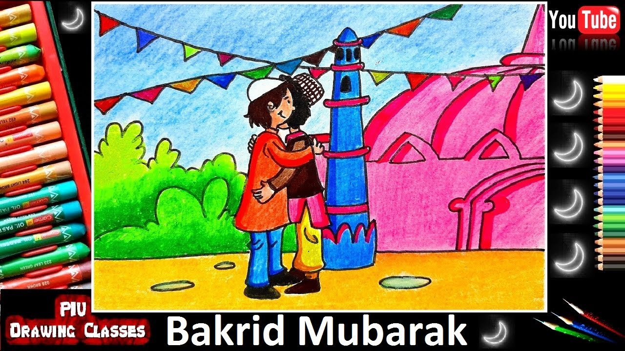 How to Draw Bakrid Drawing Easy | Eid Al-Adha Special Drawing | Eid ...