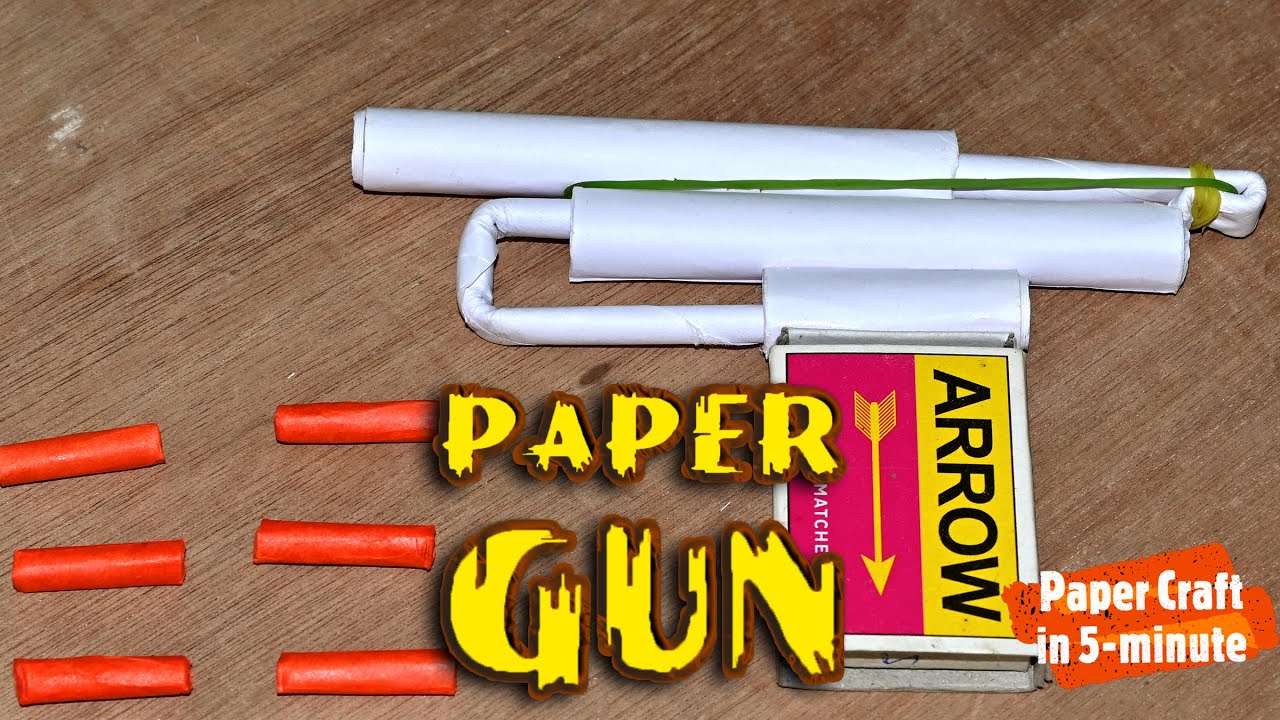 How to make gun at home | Best shooting paper gun | Paper gun DIY ...