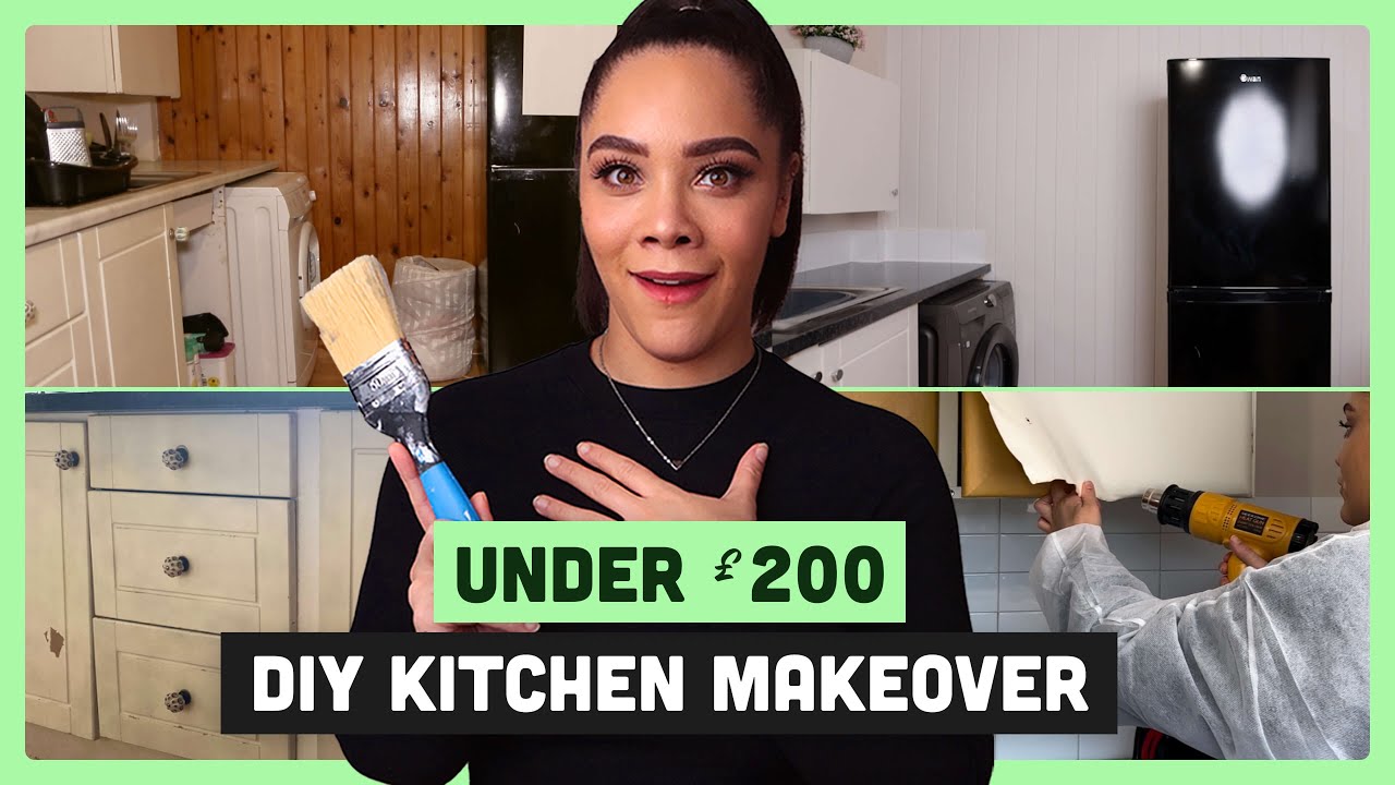 DIY Kitchen Makeover on Extreme Budget | UNDER £200 - YouTube
