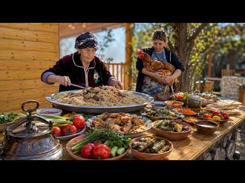 Grandma Cooking Traditional Azerbaijani Pilaf | Rural Life