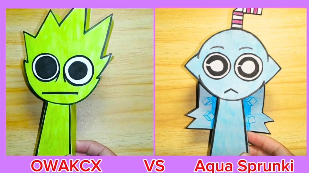 OWAKCX Sprunki VS Aqua Sprunki | Sprunki Paper Craft - YouTube