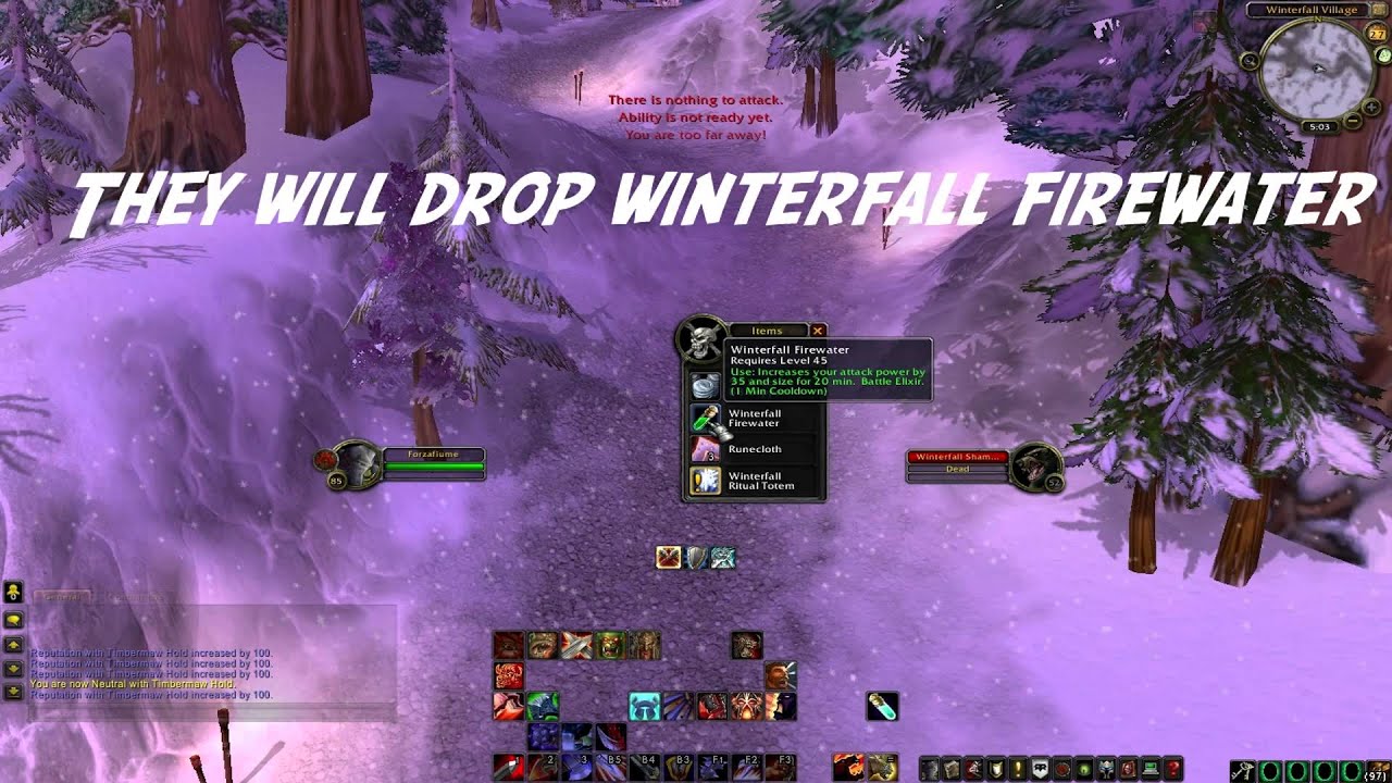How to get Poison for increase size on WoW (Winterfall Firewater) - YouTube