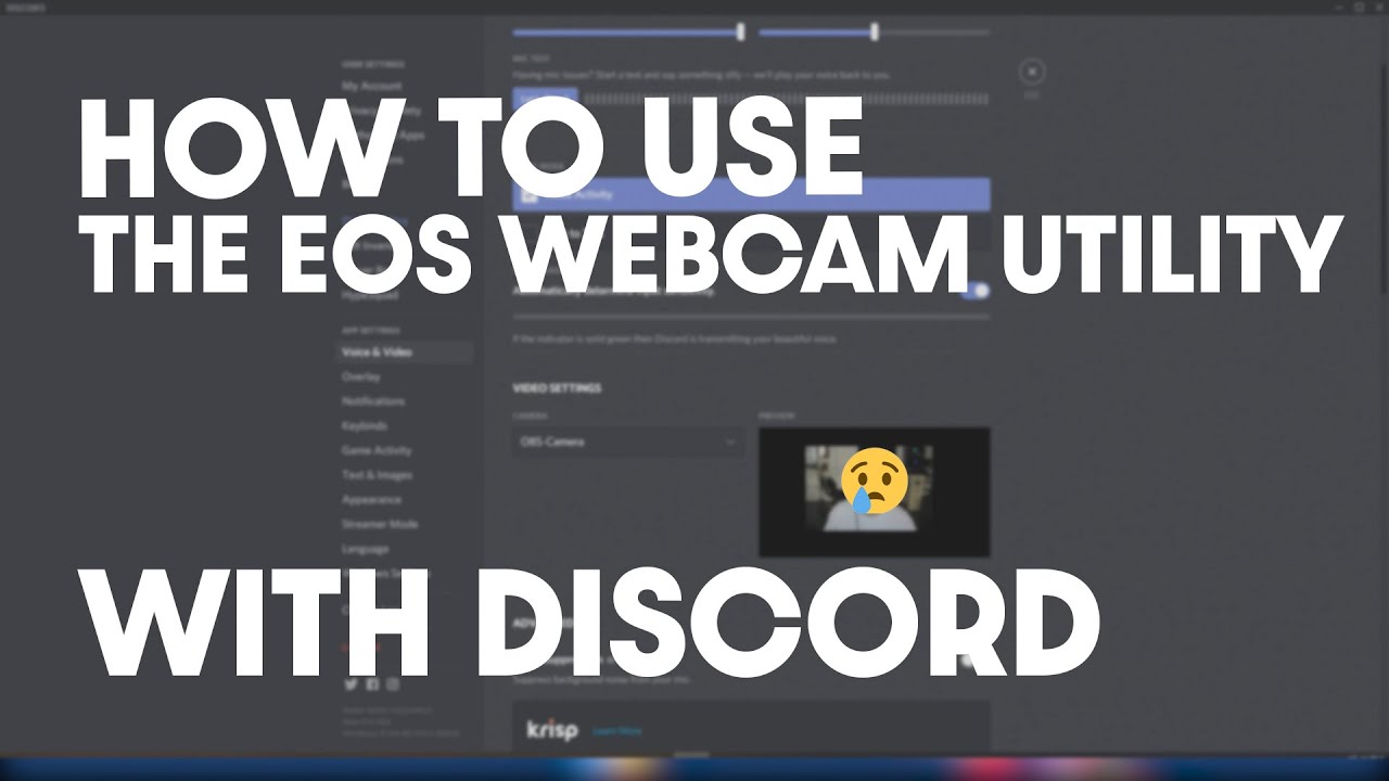 How to Use the EOS Webcam Utility with Discord - YouTube