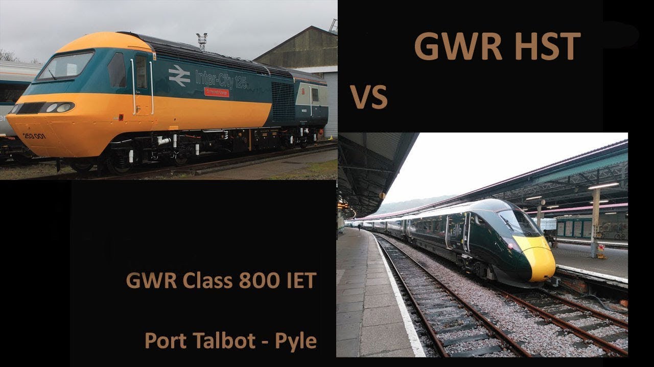 GWR HST vs GWR IET class 800 - Port Talbot to Stormy loop- synced to ...
