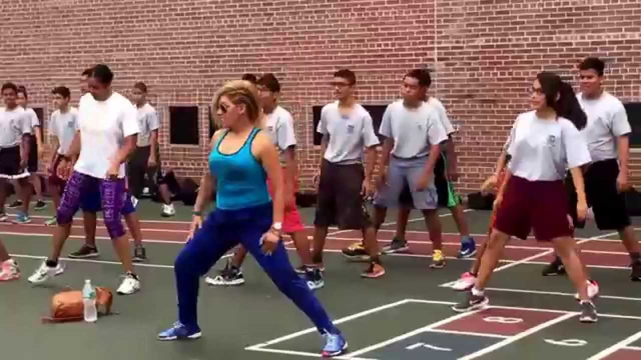 NYPD Youth Police Academy YPA - ZUMBA Day @ IS 145 Queens North - YouTube