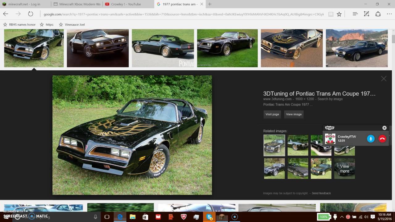 Minecraft Tutorial: 1977 Pontiac Trans Am - YouTube