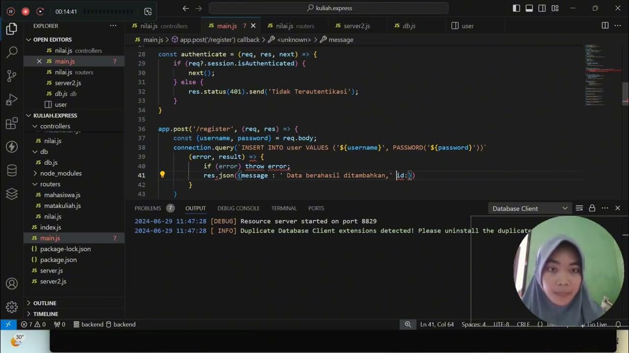 BACKEND == Autentikasi EXPRESS JS - YouTube