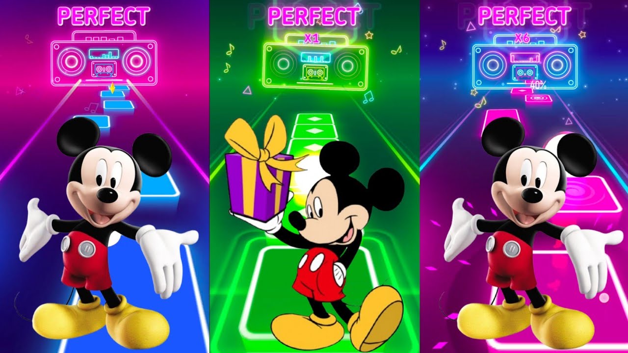 Mickey Mouse Multiple Colours Race With Funniest Song [3 Rolls] | Snow ...