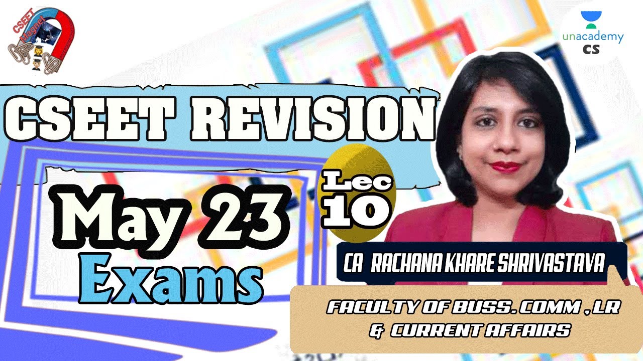 CSSET || Revision Lec-10 || CA Rachana Khare Shrivastava - YouTube