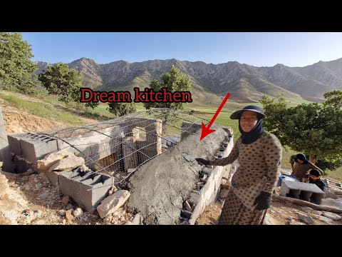 Fairy Mother's creative idea in concreting ceiling of dream kitchen next to mysterious cave