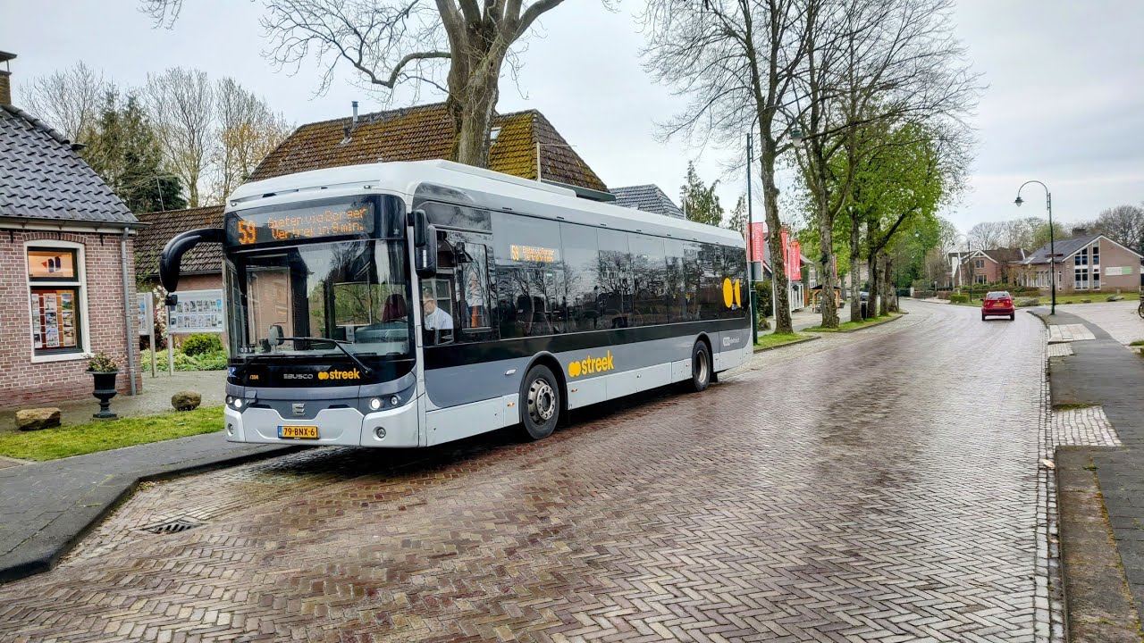 Qbuzz Streekbus 7354 als Lijn 59 naar P+R Gieten via Drouwen - YouTube