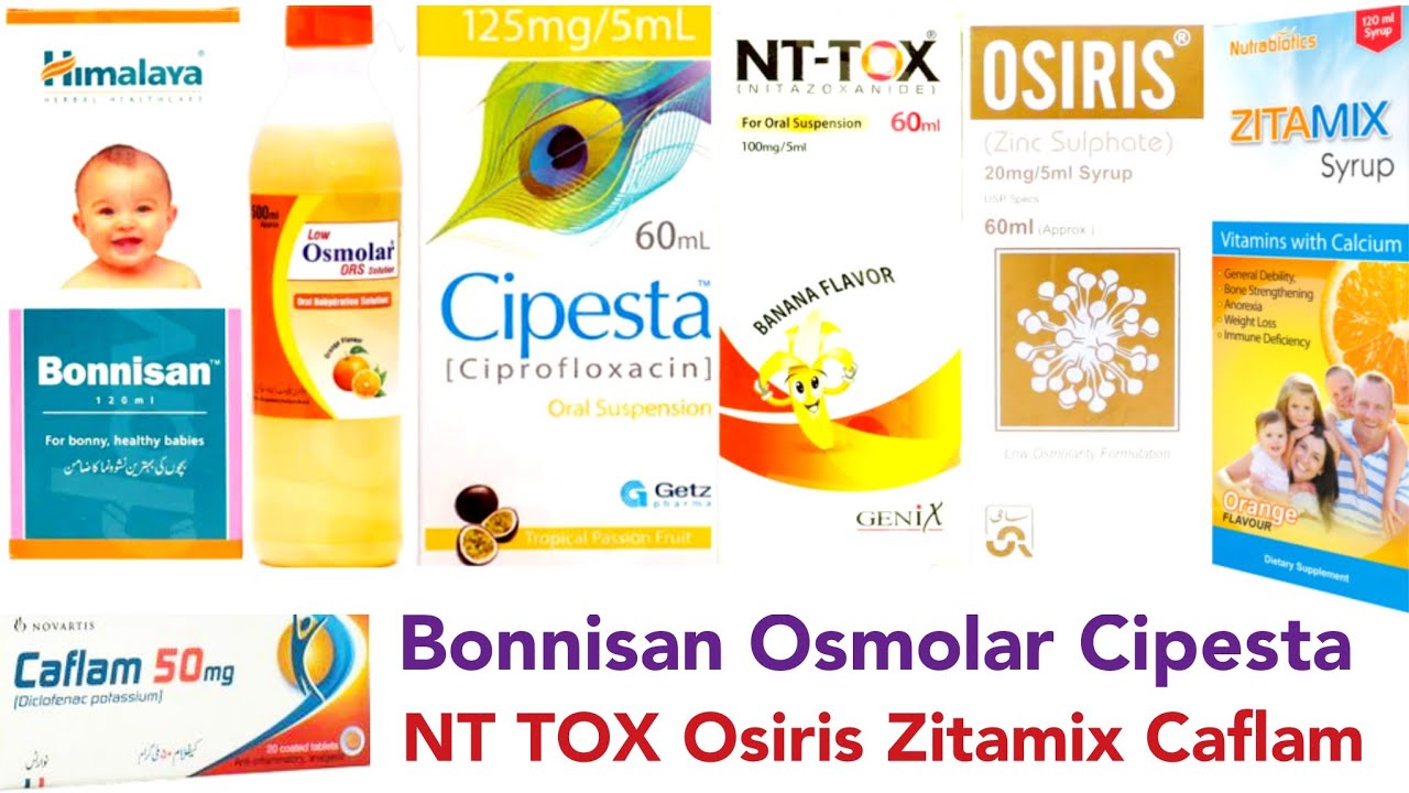 Caflam 50mg tablet / Bonnisan / zitamax Osmolar ors solution / cipesta ...