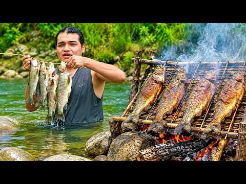 Ahumamos TRUCHAS GIGANTES a orillas de este hermoso río - NATHALIA