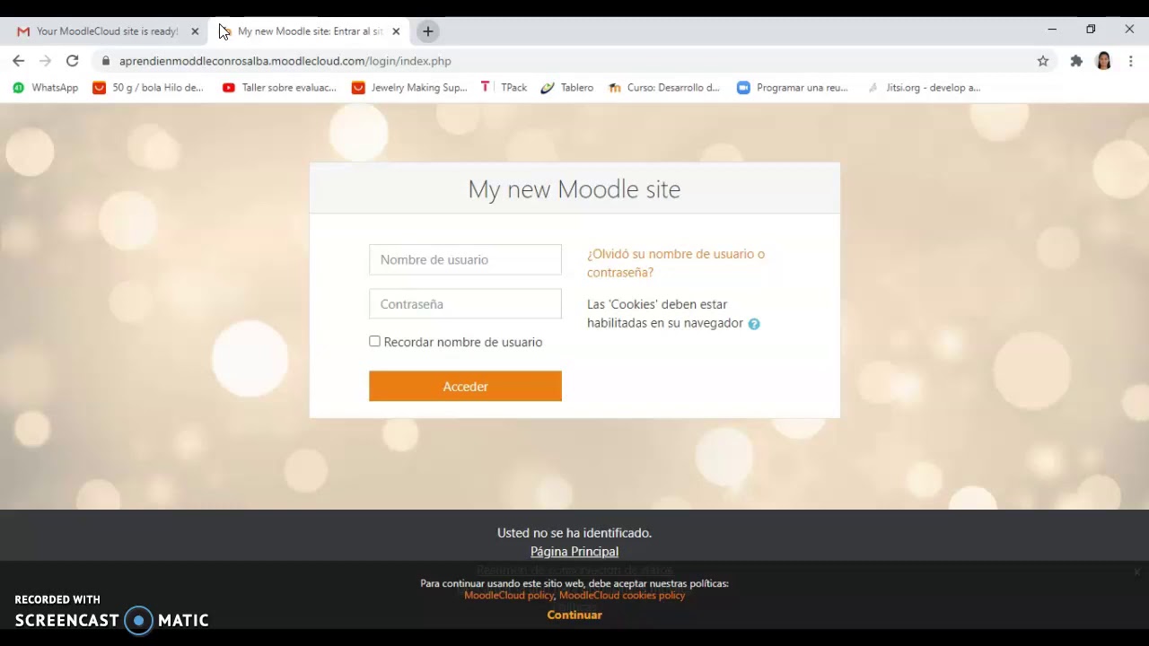 Como ingresar en tu sitio de MoodleCloud - YouTube