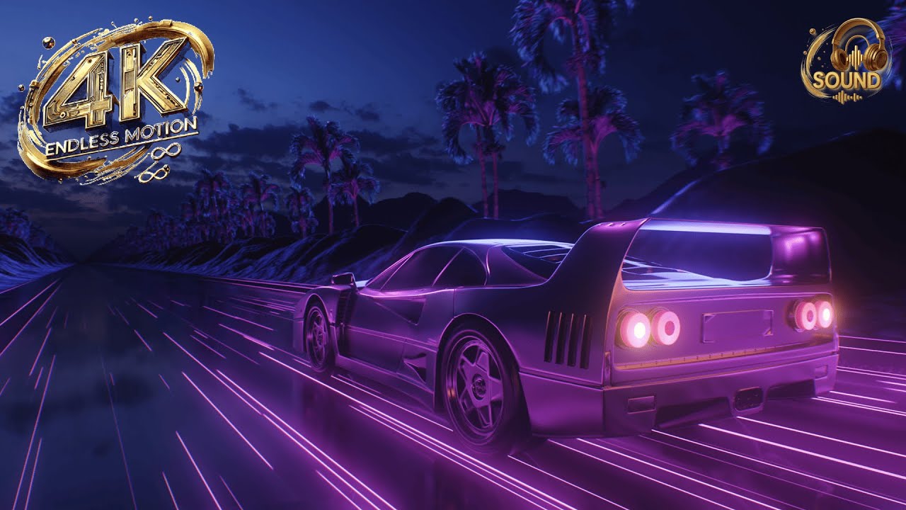 Ferrari Neon Dystopian Night Drive 4K – 10 Hour Synthwave Cyberpunk ...