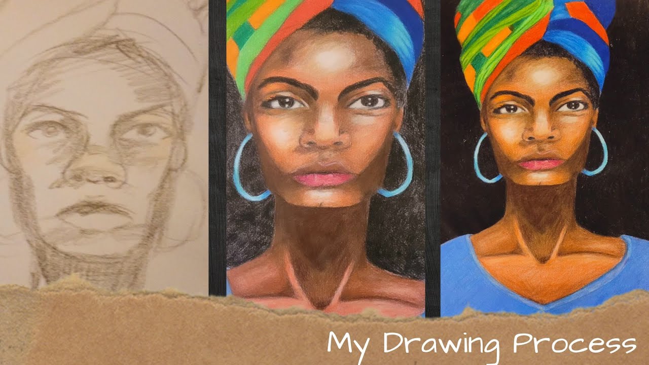 Learn How to Draw with Prismacolor Pencils | Traditional African Woman ...