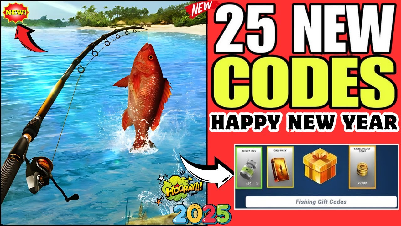 HAPPY NEW YEAR CODES🎉FISHING CLASH NEW GIFT CODE JANUARY 2025 - FISHING CLASH GIFT CODES 2025 ...