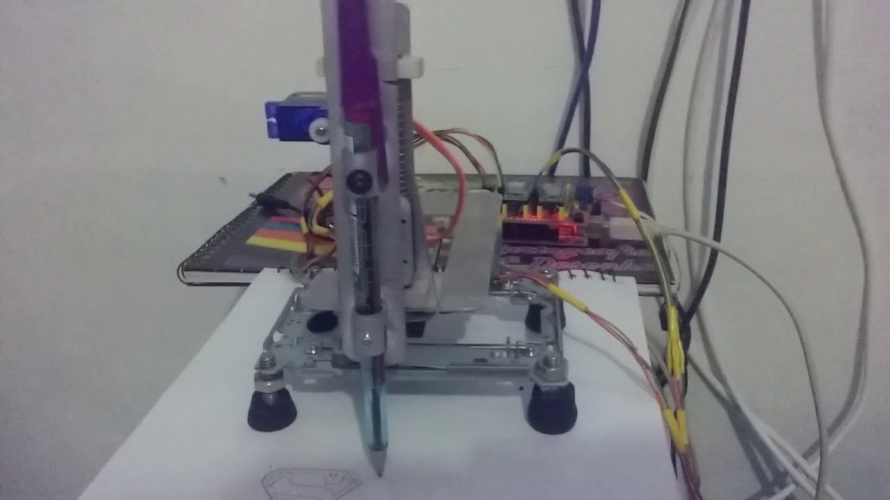 mini cnc ploter caseira feita de sucata eletrônica - YouTube