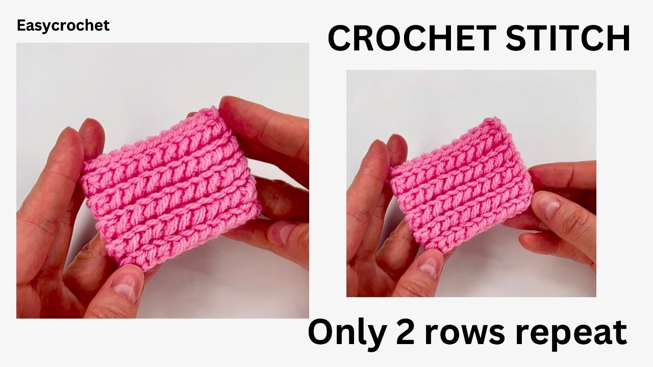 Easy stitch👌😍 ONLY 2 ROW REPEATE CROCHET PATTERN - YouTube