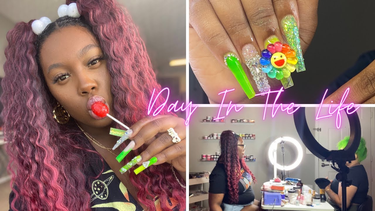 Day In The Life Of A Nail Tech , Content Creator, And Single Mom - YouTube